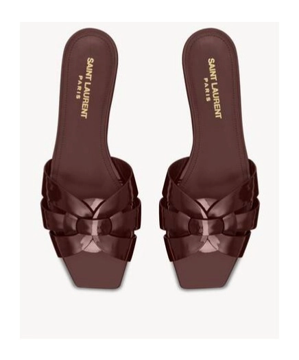 Saint Laurent Tribute Mules In Patent Leather