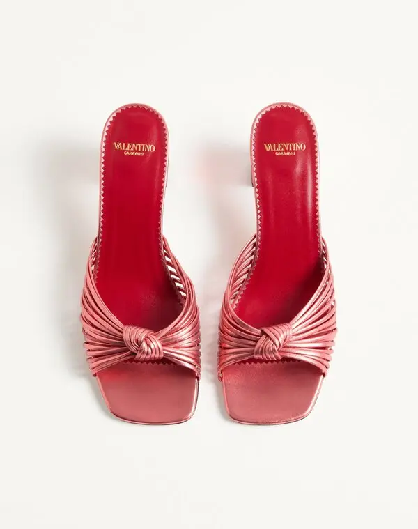 Valentino Garavani Annet Slide Sandal In Laminated Nappa 60mm