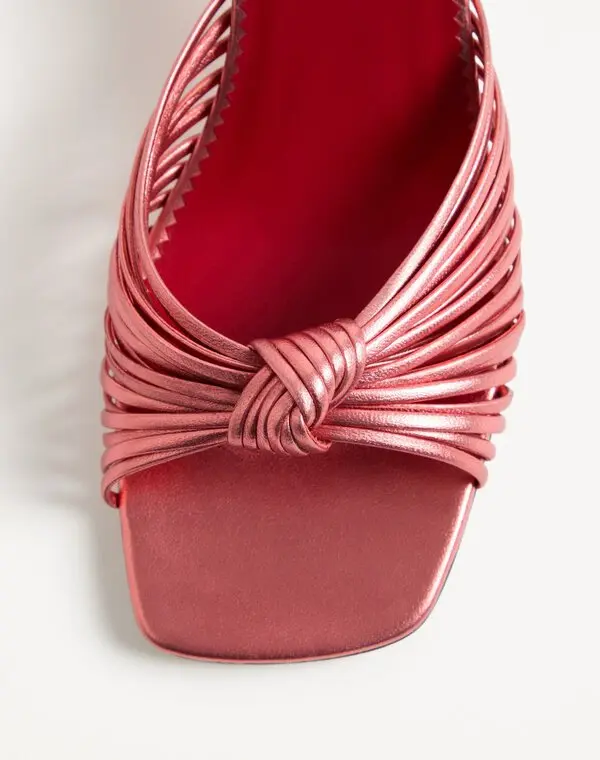 Valentino Garavani Annet Slide Sandal In Laminated Nappa 60mm