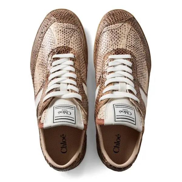 Chloé Low Top Sneakers With Snakeskin Effect