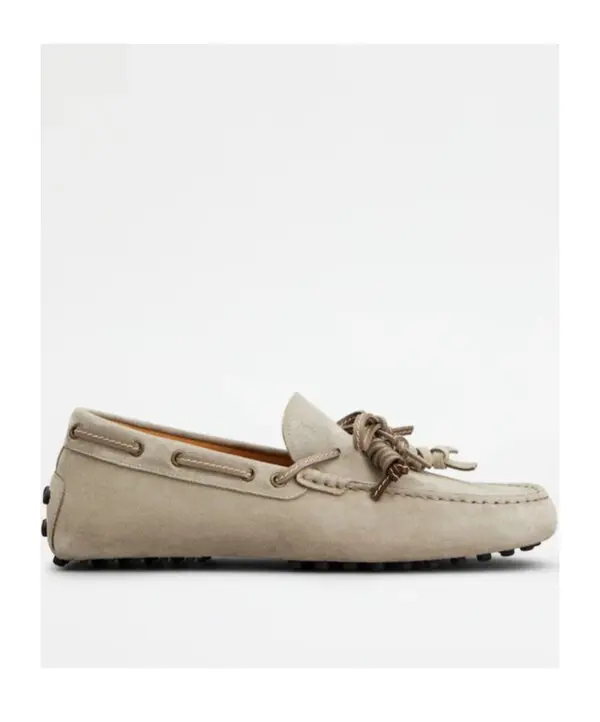 TOD'S Suede Gommino Loafers - Beige
