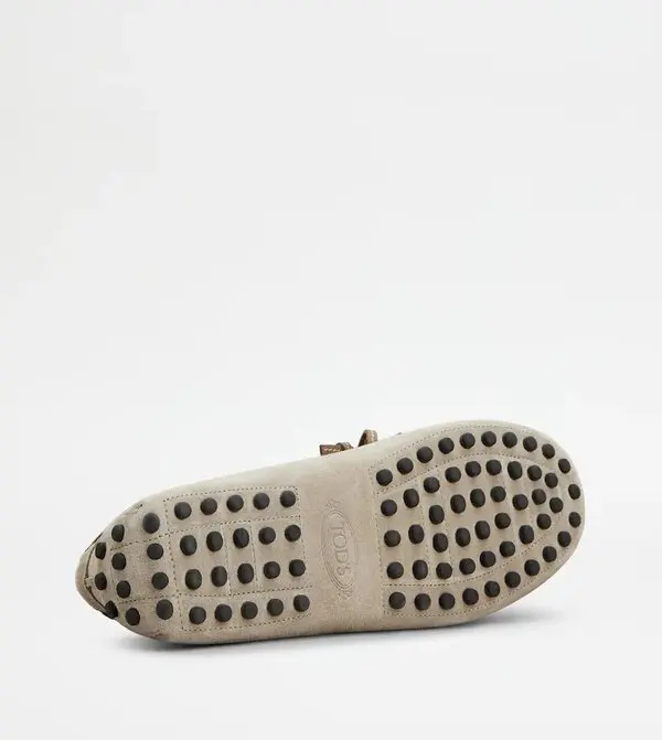 TOD'S Suede Gommino Loafers - Beige