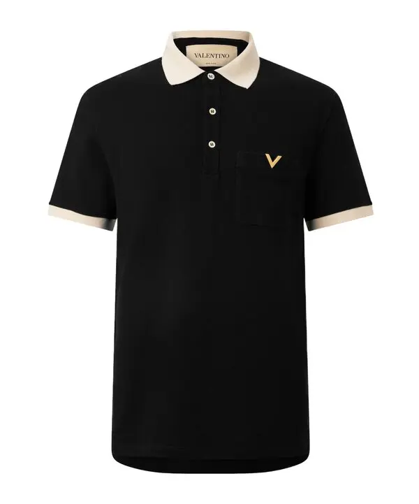 Valentino Garavani Short-sleeve Pique Polo Shirt