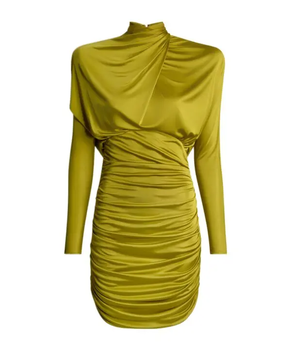 Balmain Draped Flowy Jersey Dress - Green