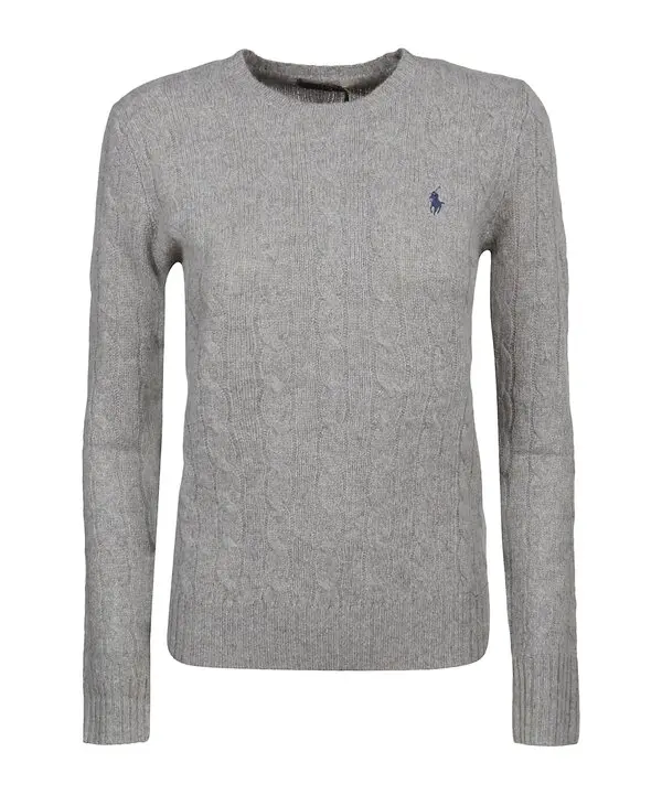 Polo Ralph Lauren Logo-embroidered Cable-knit Jumper - Gray