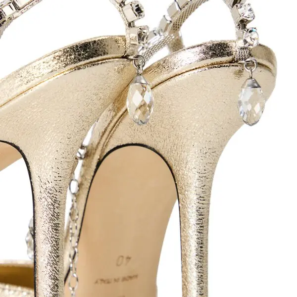 JIMMY CHOO Saeda 100 Crystal Embellished Satin Pumps