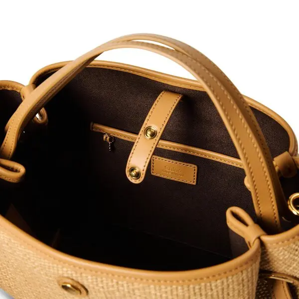 Chloé Raffia Shoulder Bag With Leather Trim