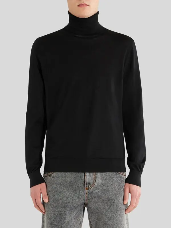 Etro High Neck Jumper With Logo On Rear