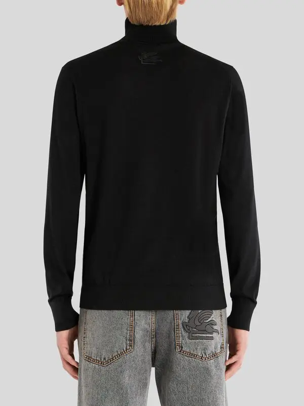 Etro High Neck Jumper With Logo On Rear