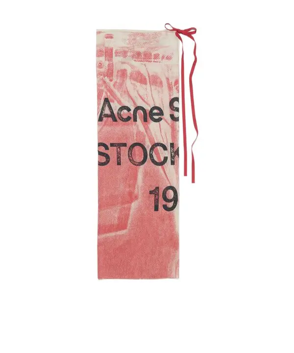 Acne Studios Thin Printed Scarf - Deep Pink