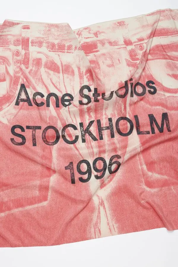 Acne Studios Thin Printed Scarf - Deep Pink