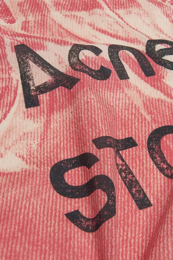 Acne Studios Thin Printed Scarf - Deep Pink