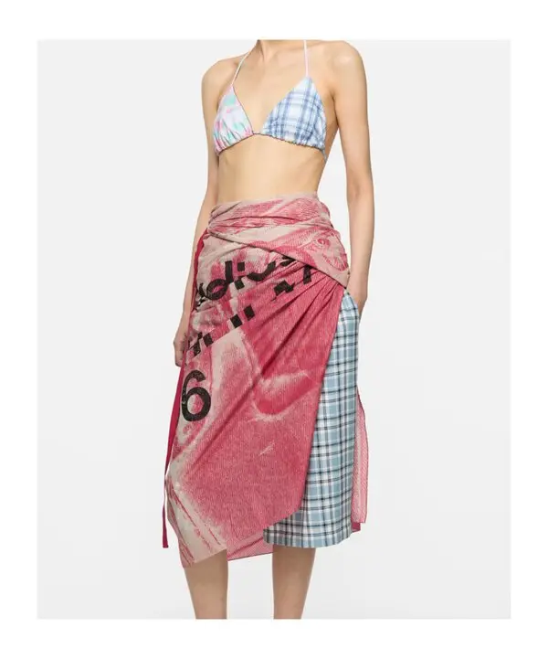 Acne Studios Thin Printed Scarf - Deep Pink