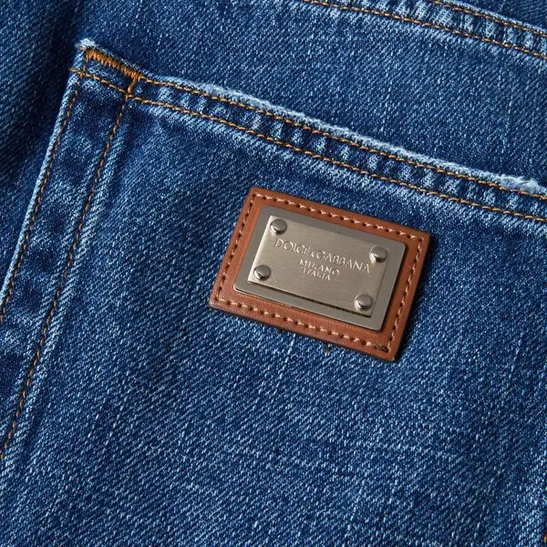 Dolce & Gabbana Medium Wash Straight-leg Denim Jeans