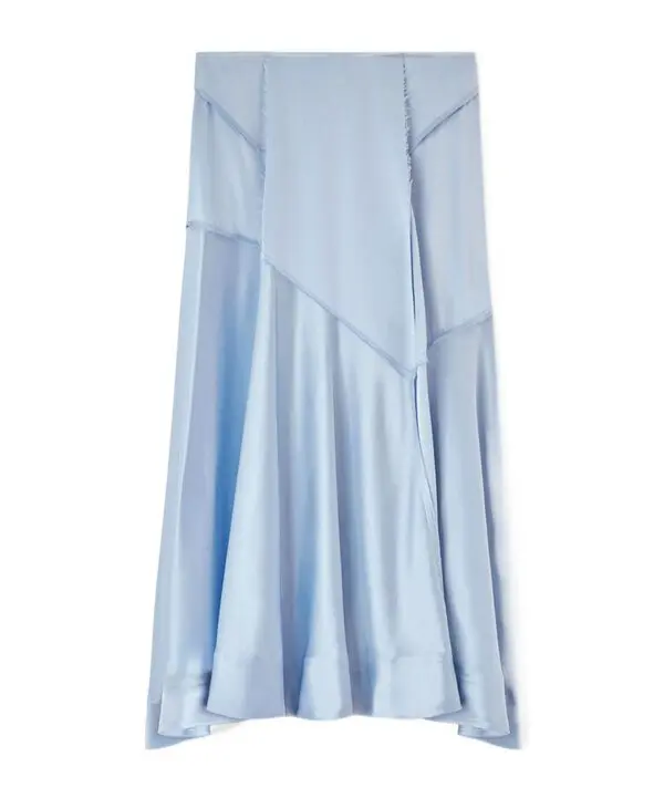 GANNI Long Skirt In Blue Satin