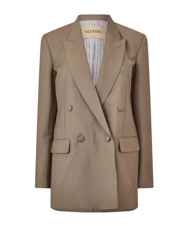 Valentino Garavani Double-breasted Long Blazer - Brown