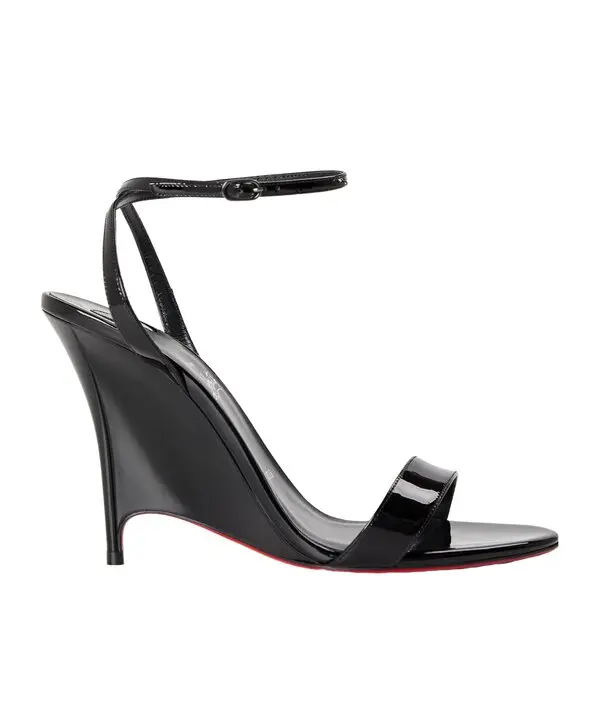 CHRISTIAN LOUBOUTIN Patent Wedge Sandals