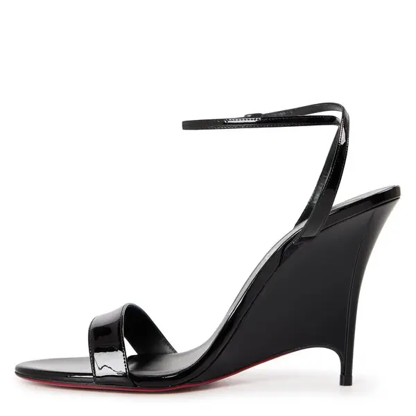 CHRISTIAN LOUBOUTIN Patent Wedge Sandals