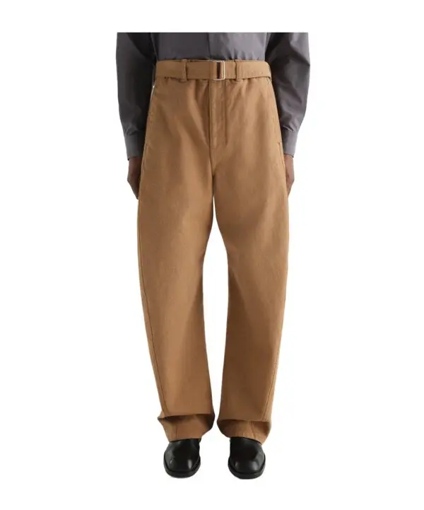 LEMAIRE Twisted Belted Pants In Dyed Heavy Broken Twill