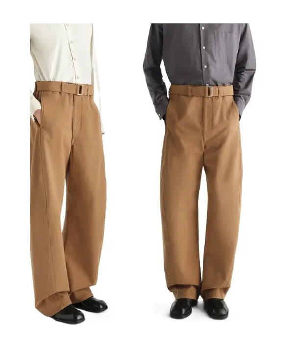 LEMAIRE Twisted Belted Pants In Dyed Heavy Broken Twill
