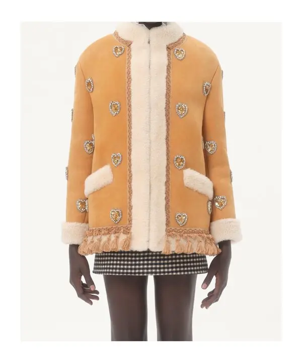 Valentino Garavani Embroidered Heart Embellished Coat