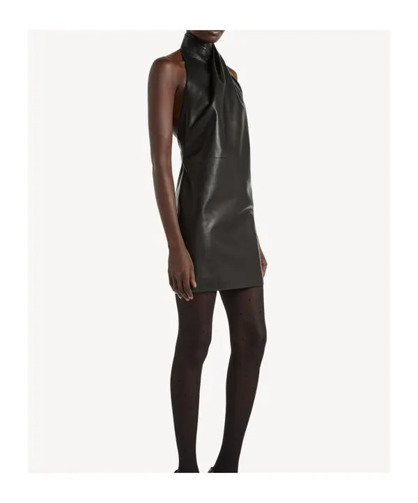 Balmain Lambskin Open-back Dress