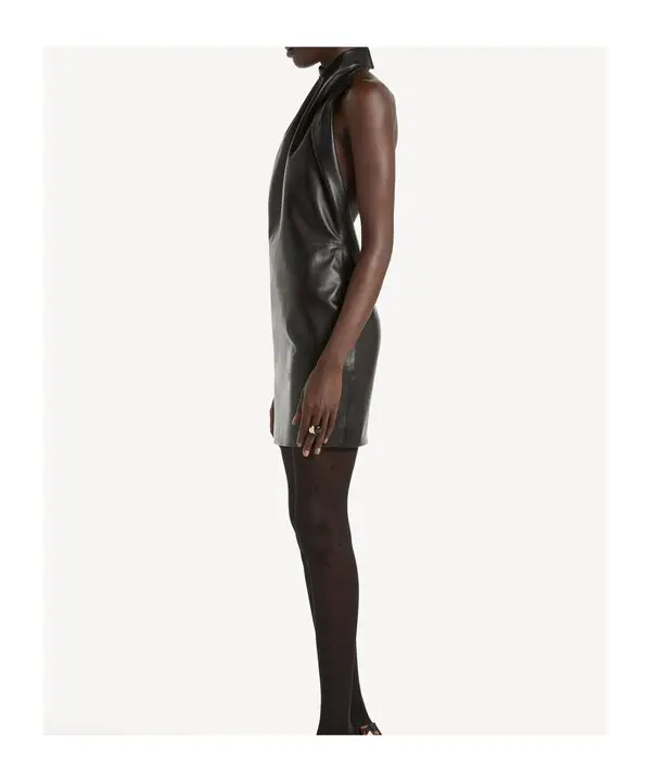 Balmain Lambskin Open-back Dress