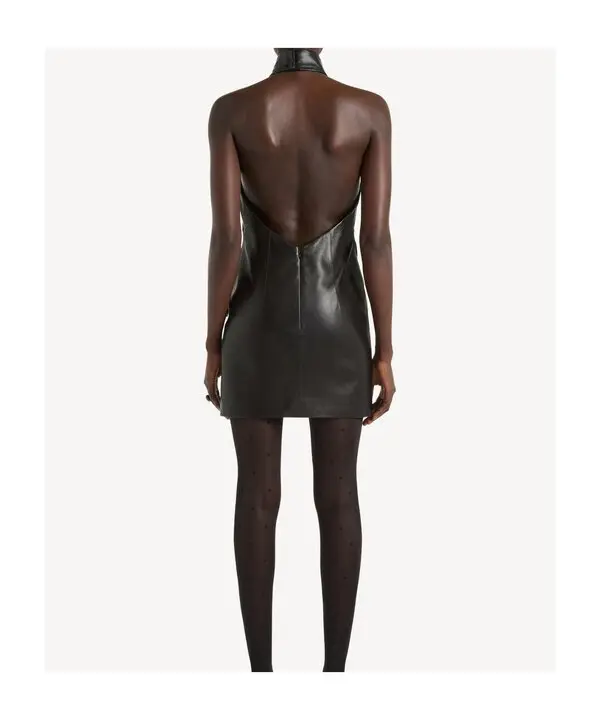 Balmain Lambskin Open-back Dress
