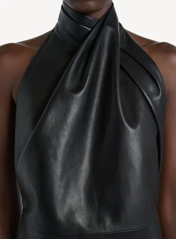 Balmain Lambskin Open-back Dress