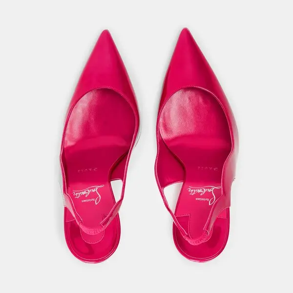 CHRISTIAN LOUBOUTIN Lacquered Sole Slingback Pumps - Red