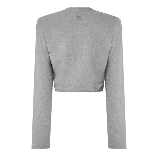 Magda Butrym Long Sleeve Blouse With Knot Detailing - Gray