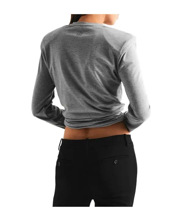 Magda Butrym Long Sleeve Blouse With Knot Detailing - Gray