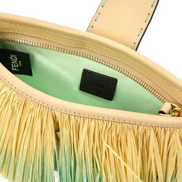 Fendi Woven Shoulder Bag With Fringe Detail - No