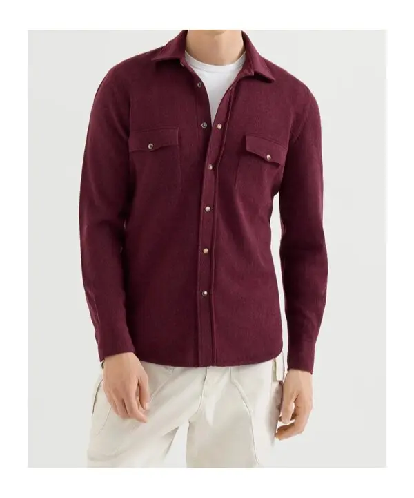 Brunello Cucinelli Virgin Wool, Cashmere And Silk Knit Shirt