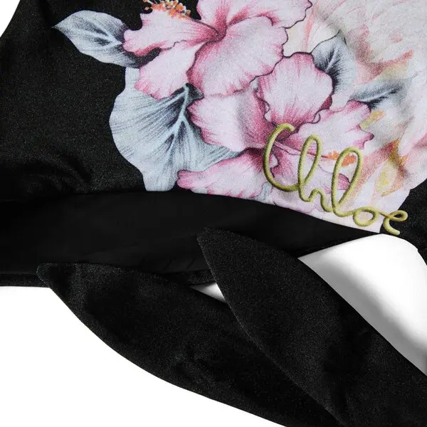 Chloé Printed Neck Swimsuit - Black