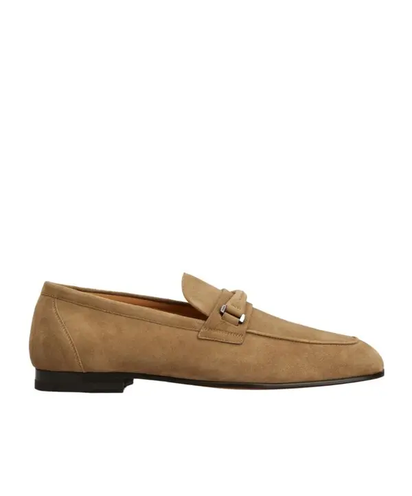 TOD'S Suede Slip-on Loafers With Buckle Detail