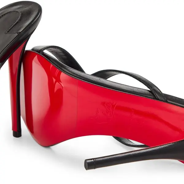 CHRISTIAN LOUBOUTIN Leather Slide Stilettos - Black