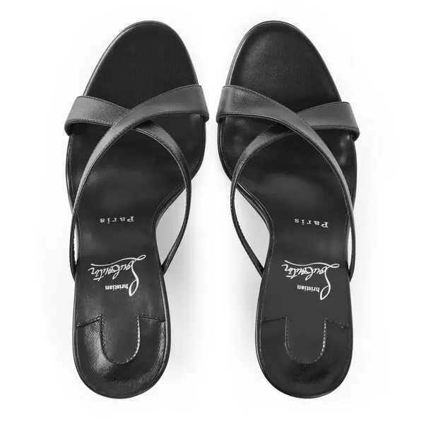 CHRISTIAN LOUBOUTIN Leather Slide Stilettos - Black