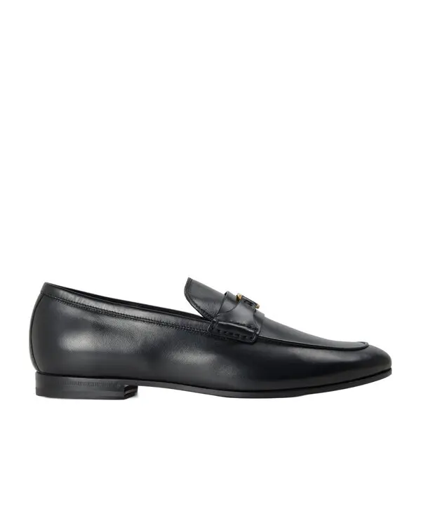 Valentino Garavani Leather Loafers With Gold Accent