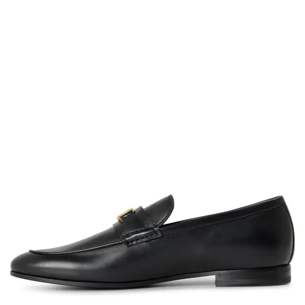 Valentino Garavani Leather Loafers With Gold Accent