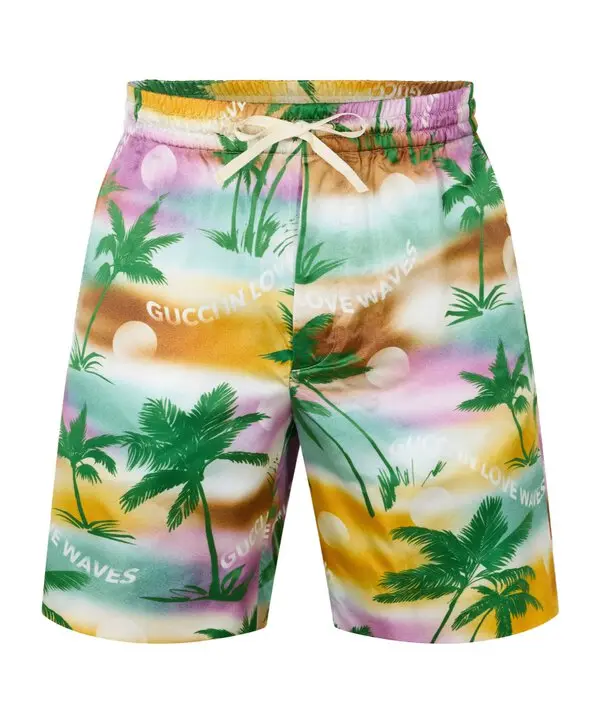 Gucci Printed Palm Tree Shorts