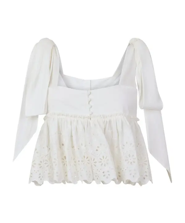 Chloé Broderie Anglaise Peasant Top
