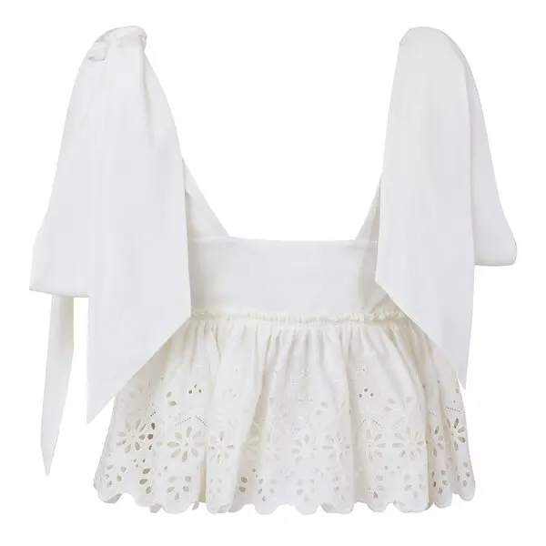 Chloé Broderie Anglaise Peasant Top