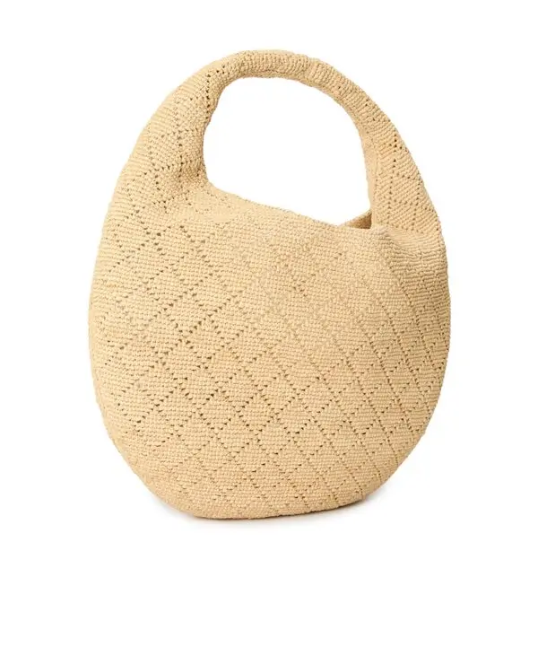 Saint Laurent Light Beige Diamond Woven Handbag