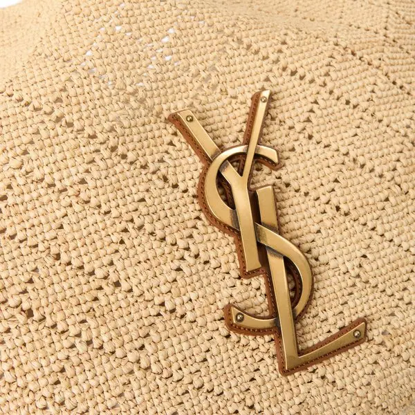 Saint Laurent Light Beige Diamond Woven Handbag
