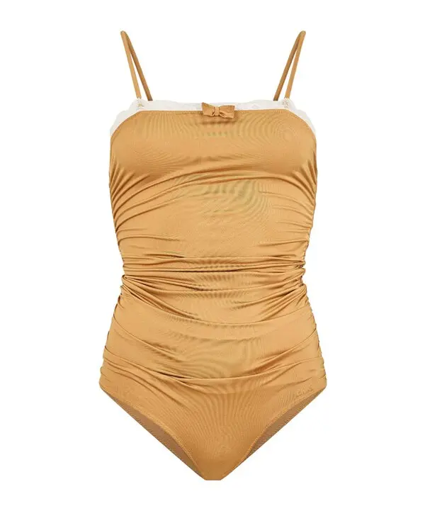 Chloé Slimming Jumpsuit With Draped Detail - Brown