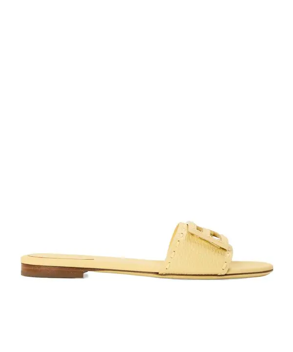 Fendi Flat Slides With Embossed Logo Detailing