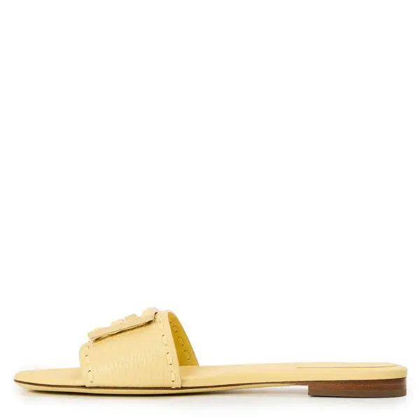 Fendi Flat Slides With Embossed Logo Detailing