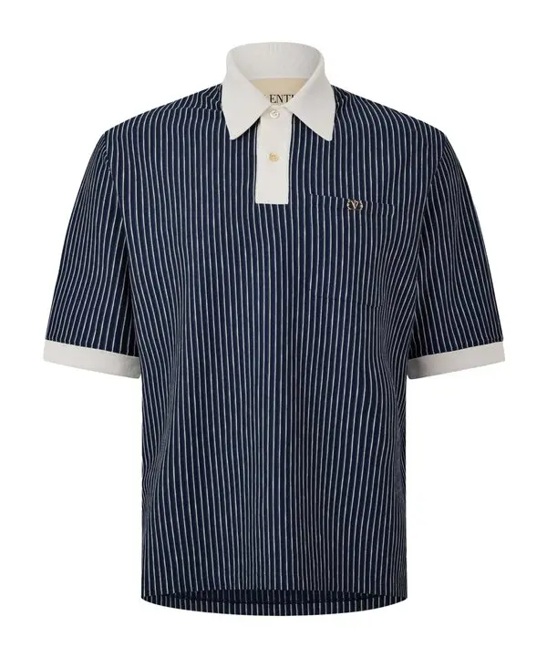 Valentino Garavani Vertical Pinstripe Polo Shirt