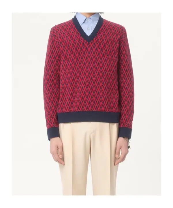 Valentino Garavani V-neck All-over Patterned Jumper